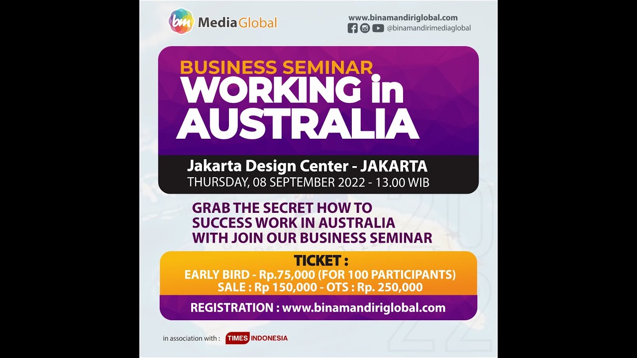 SEMINAR WORKING IN AUSTRALIA, JDC JAKARTA 08 SEPTEMBER 2022. - Blog ...